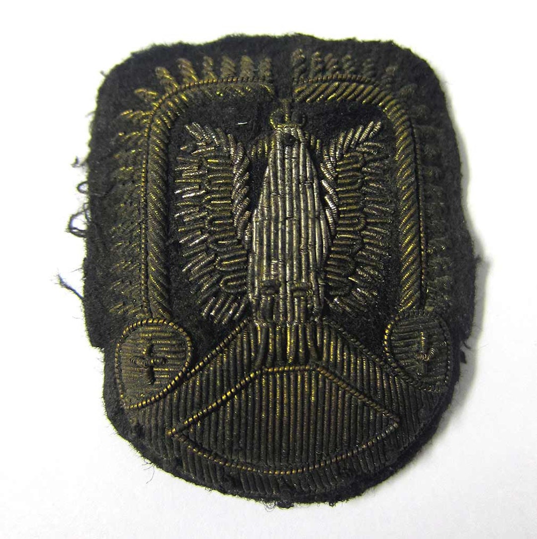 WW2 Polish RAF Officer Cap Hat Badge Poland Bullion Polska Czapka ...