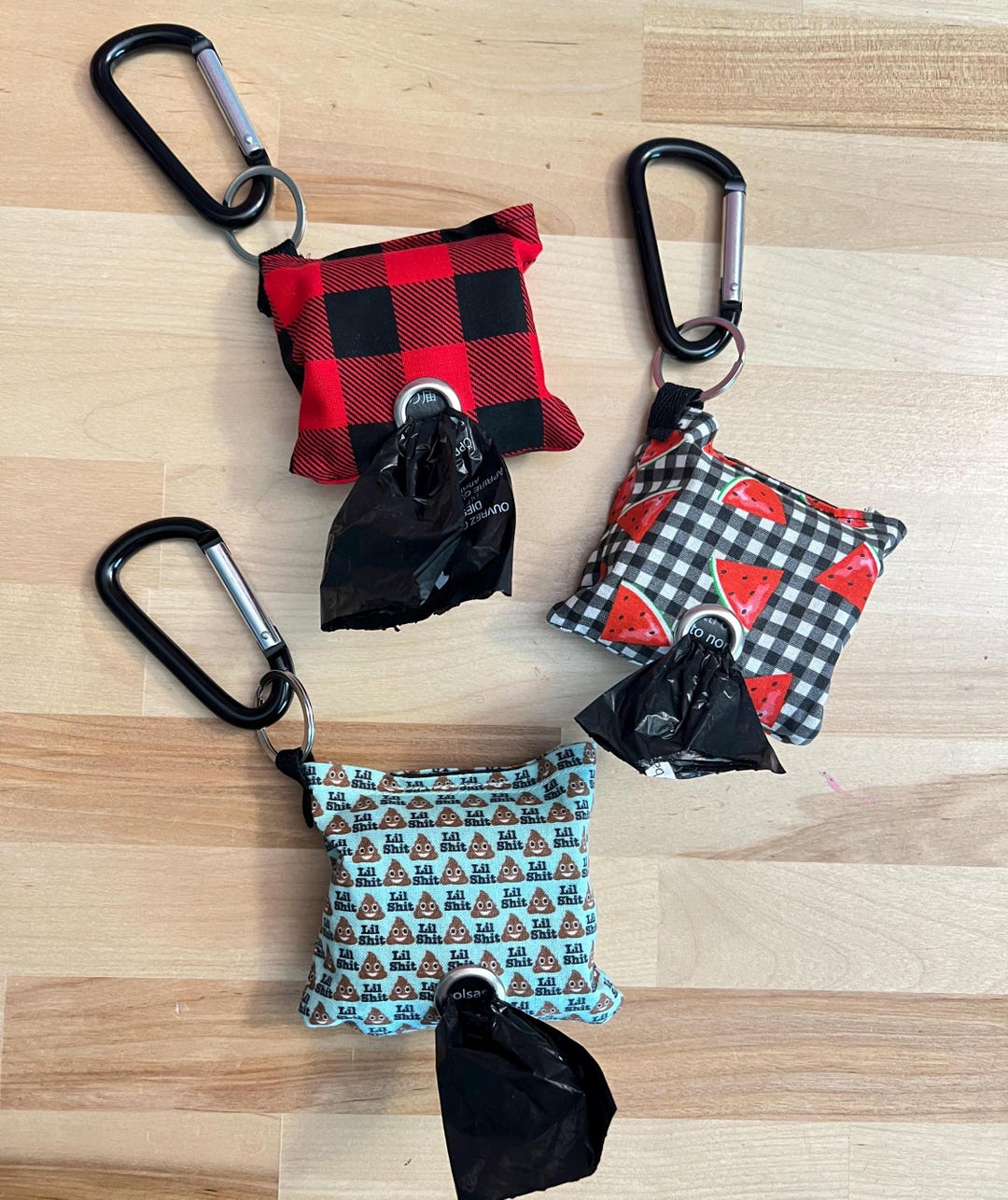 Poop Baggie Holders - Various Prints - Two Roll Dog Bag Holder, Attach ...