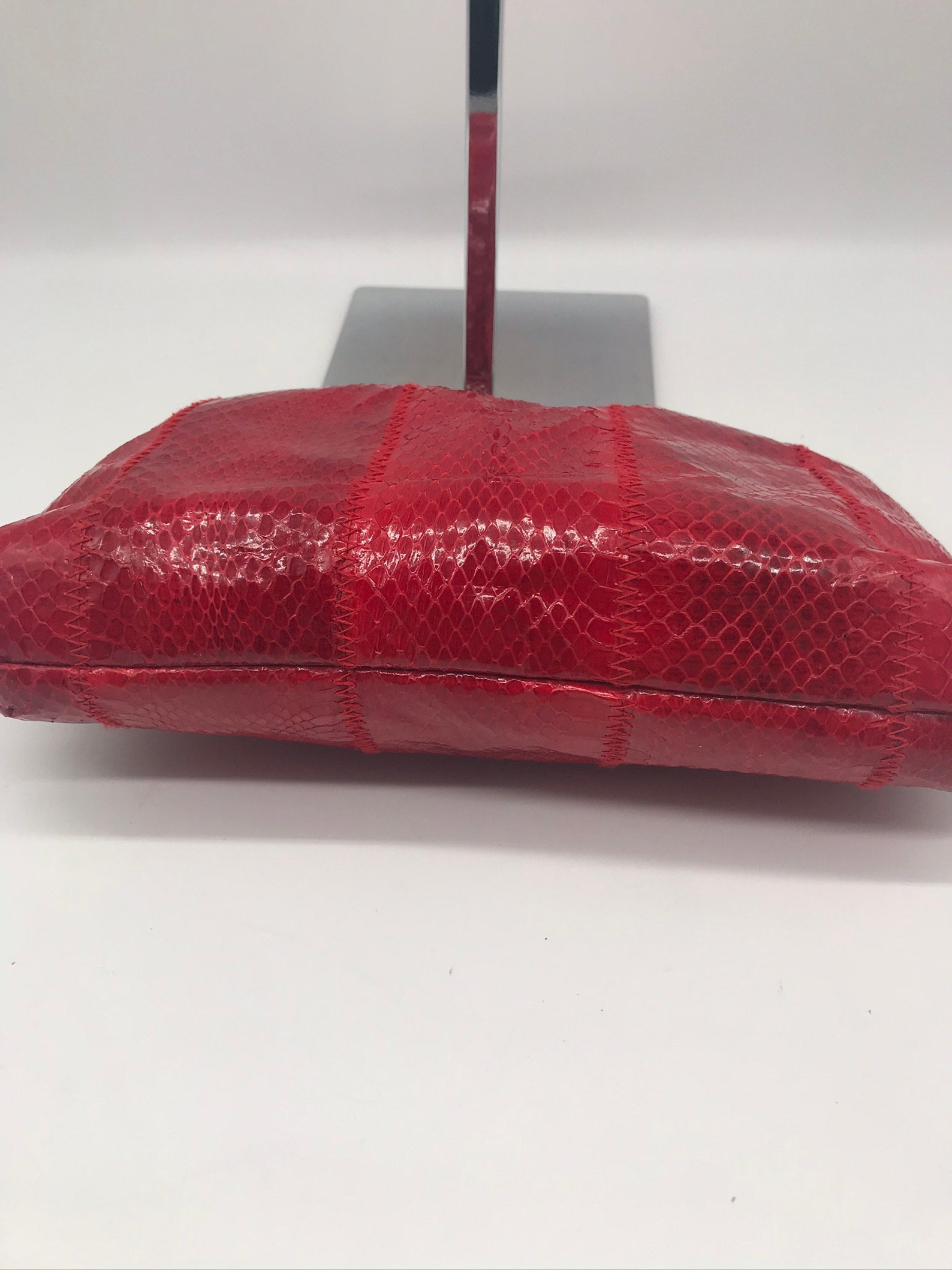 Vintage Bright Red Snake Skin Clemente Handbag Crossbody - Etsy