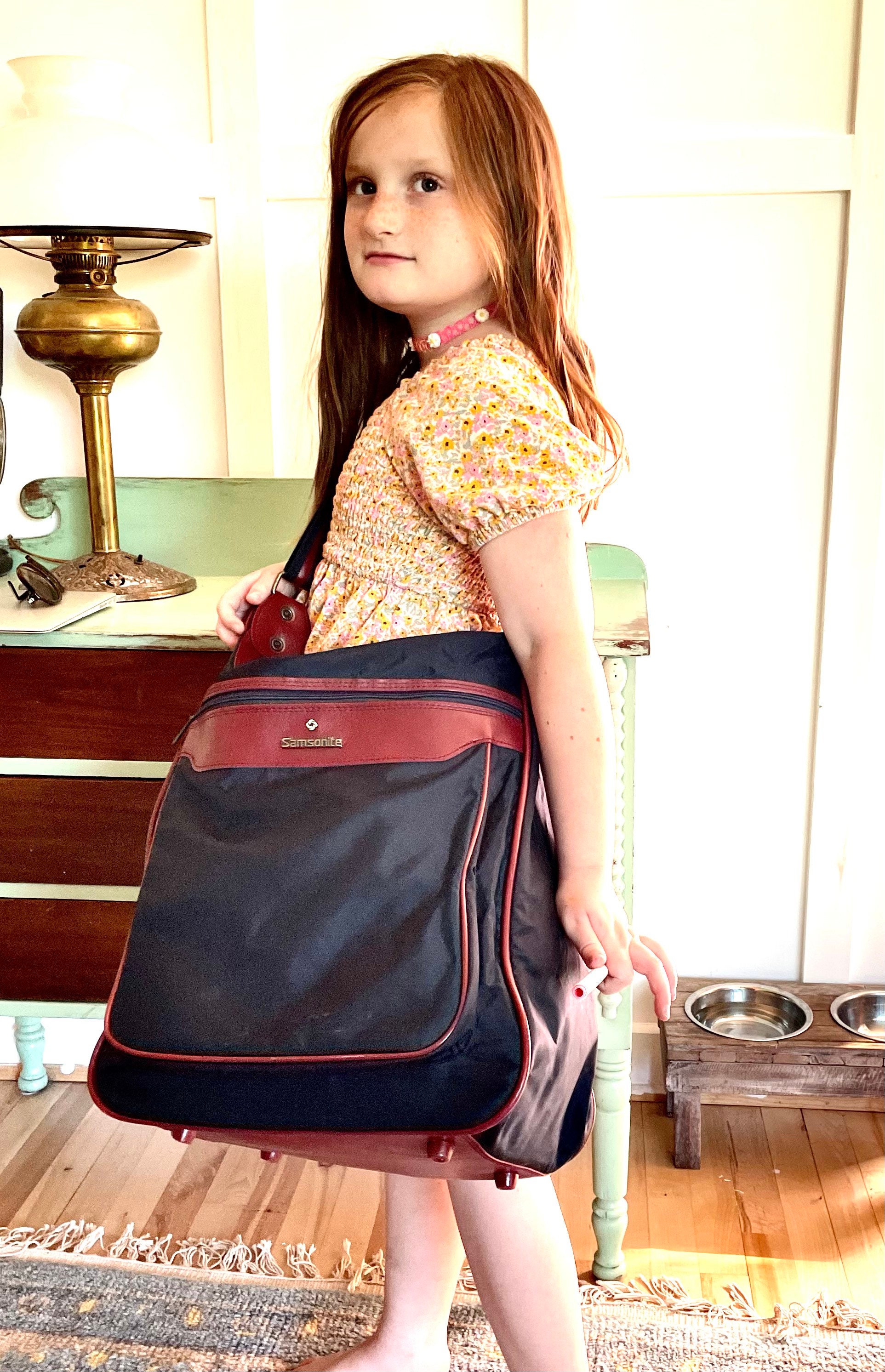Vintage Carry on Luggage Soft Body Adjustable Crossbody Strap Nylon and ...