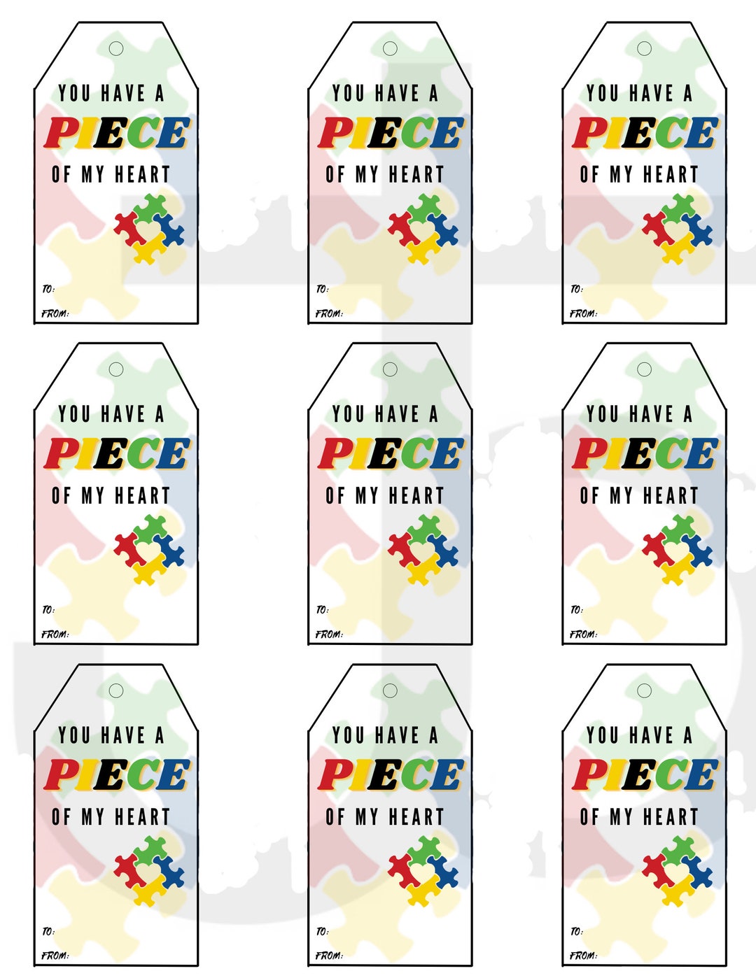 You Have A Piece of My Heart - Autism - Puzzle - Awareness - Valentines ...