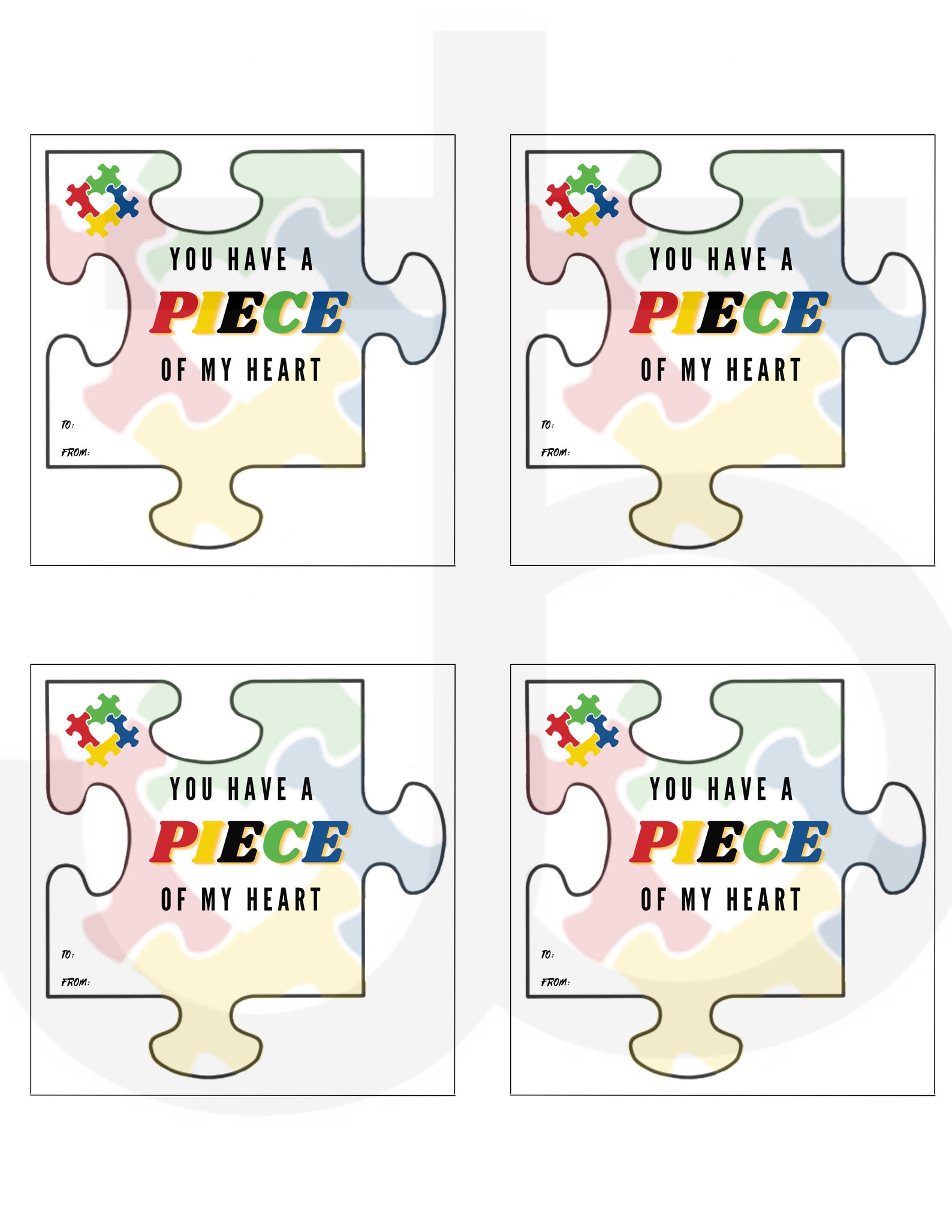 You Have A Piece of My Heart - Puzzle Piece - Autism Awareness - Gift ...