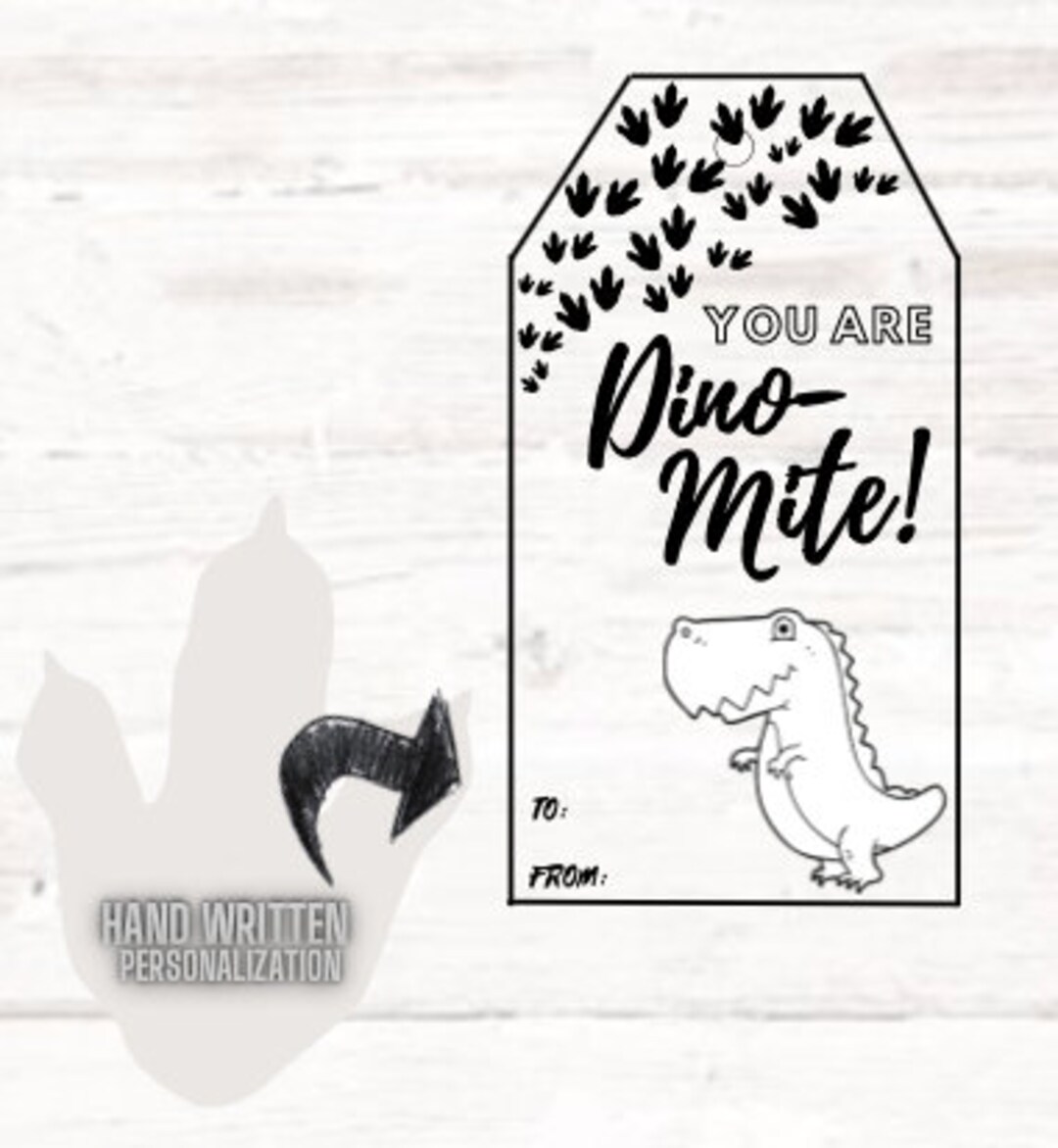 Dino-mite Gift Tags - Valentines Day - Special Occasion - Birthday ...