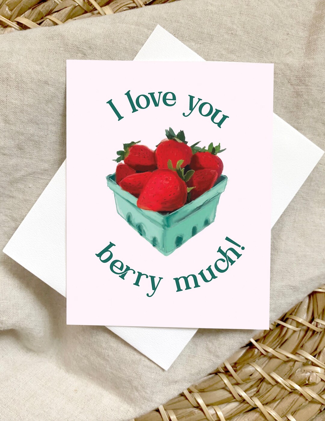 Strawberry Pun Love Greeting Card for Any Occasion - Etsy