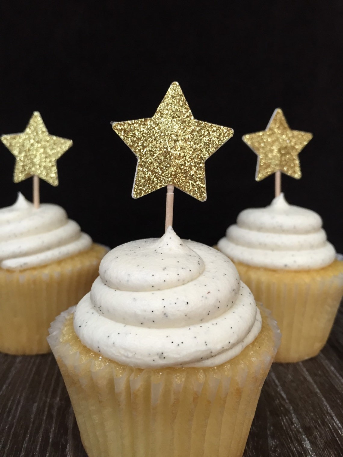 Glittered Star Cupcake Toppers 12CT Star appetizer picks | Etsy