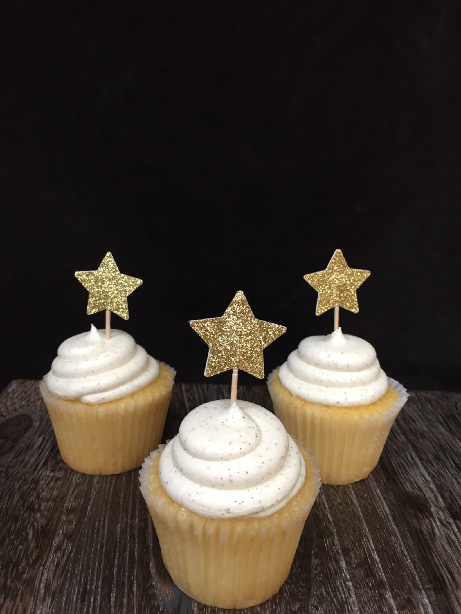 Glittered Star Cupcake Toppers 12CT Star appetizer picks | Etsy
