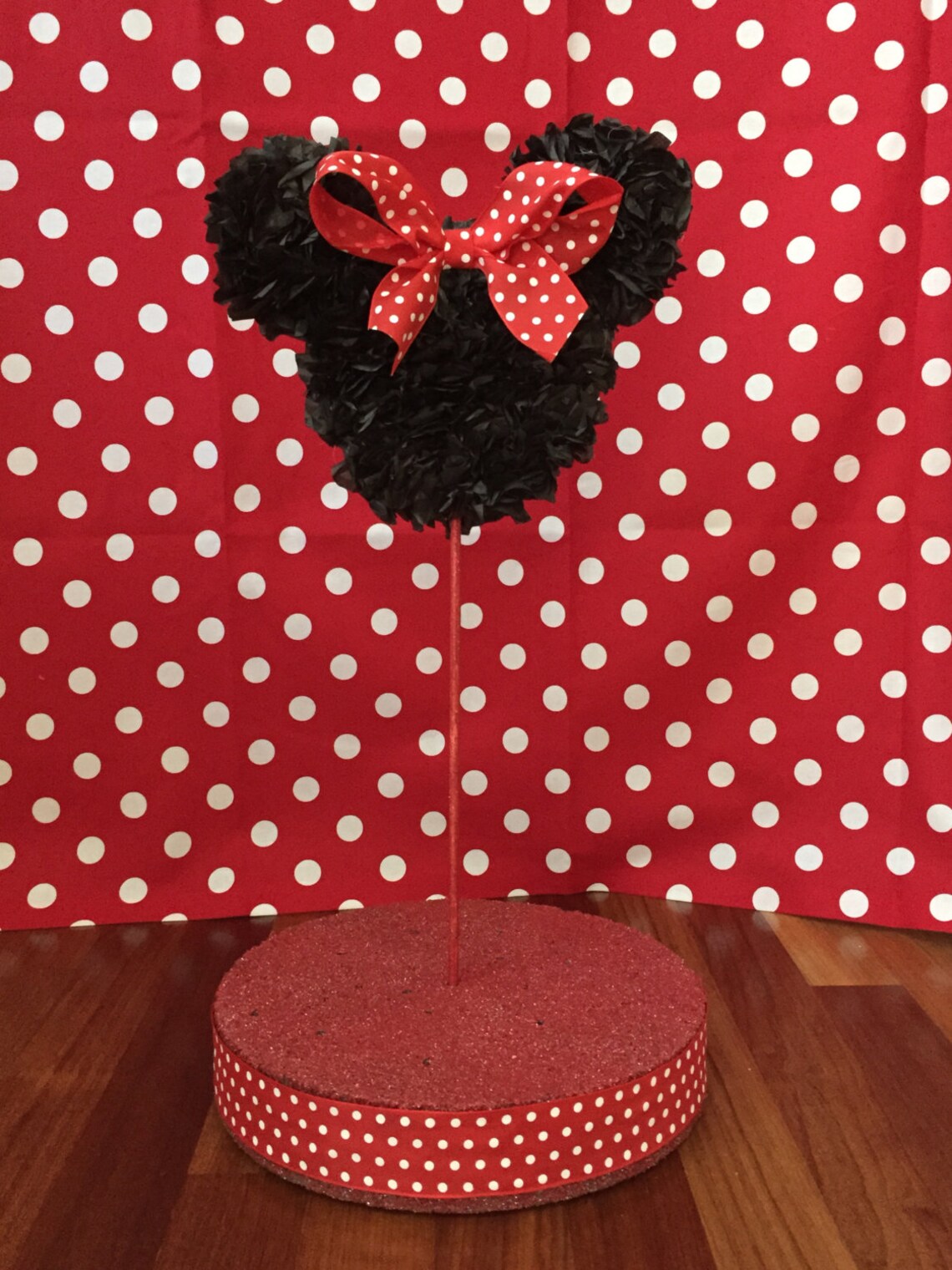 Minnie Mouse Cake Pop Stand, Red Polka Dot Birthday Centerpiece - Etsy
