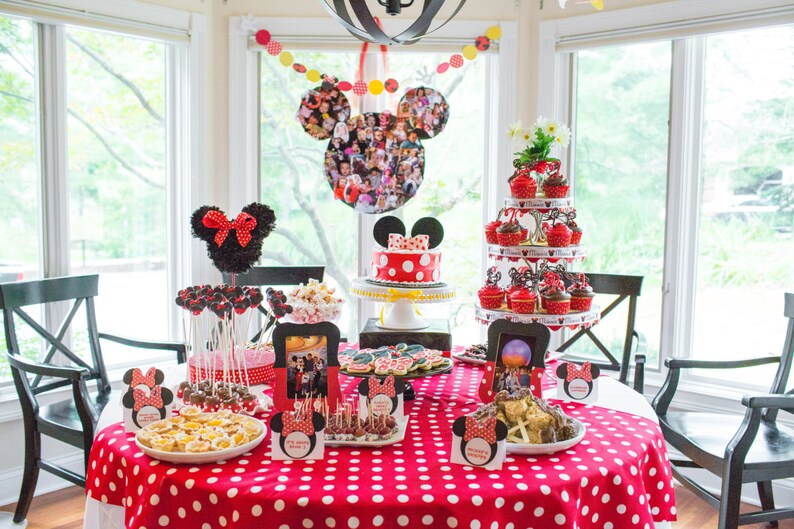 Minnie Mouse Cake Pop Stand, Red Polka Dot Birthday Centerpiece - Etsy