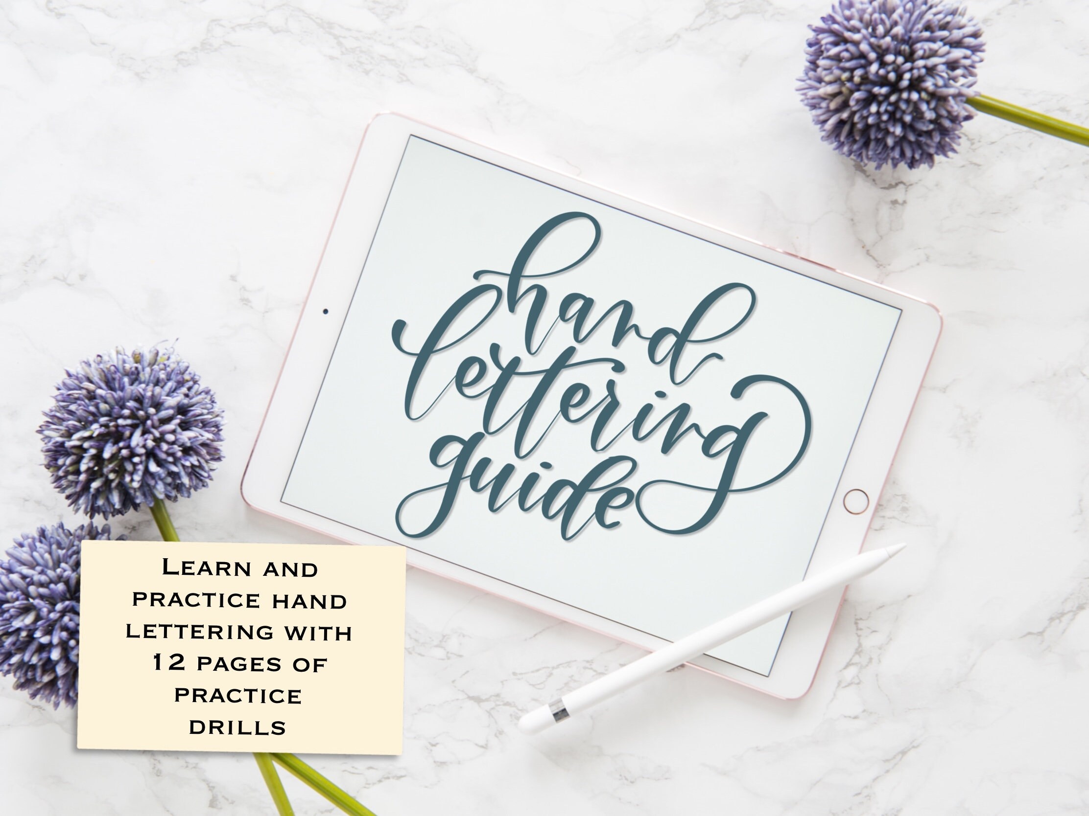 Hand Lettering Guide Digital Download Practice Sheets | Etsy