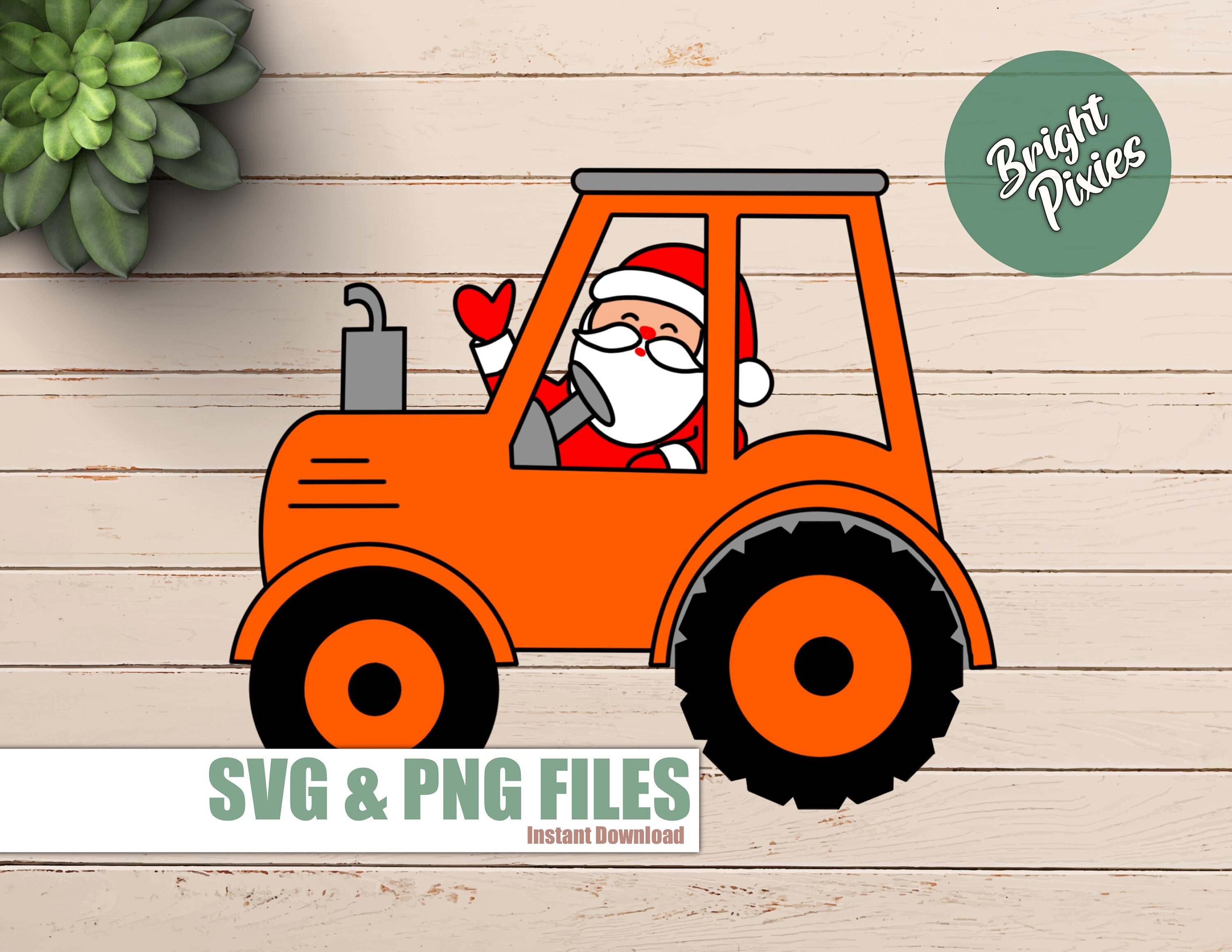 Santa on a Tractor, Christmas SVG, Kids Christmas SVG, Farm Christmas ...