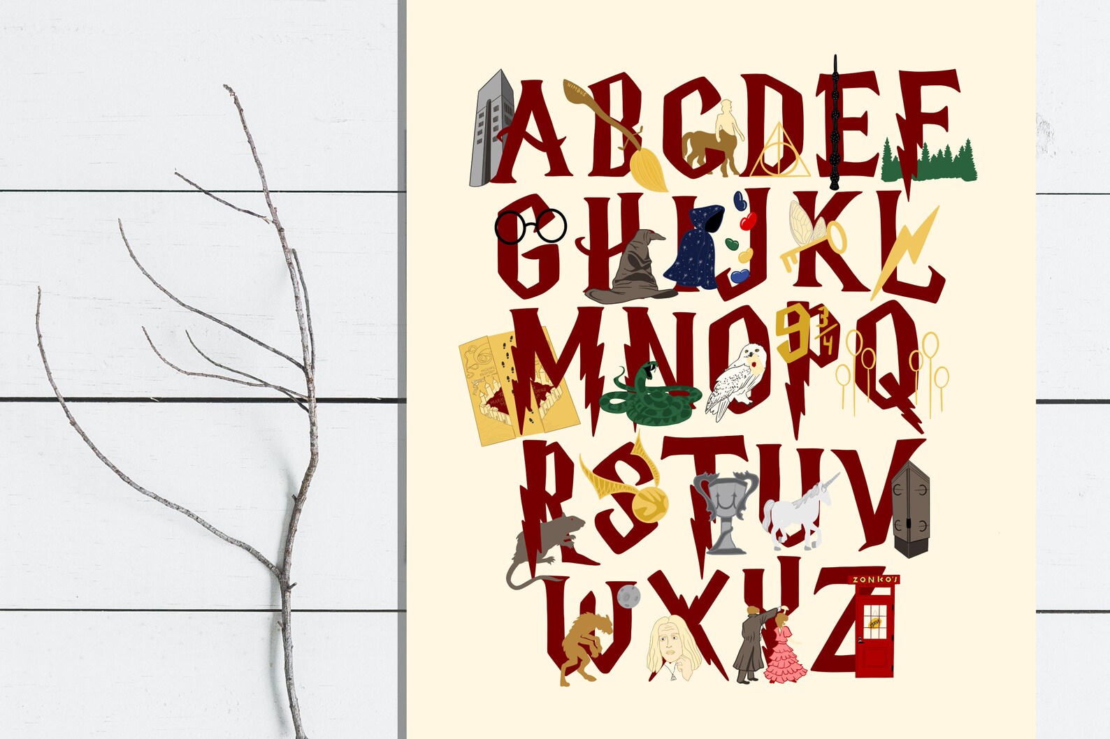 Harry Potter Alphabet Poster Set Digital Print | Etsy