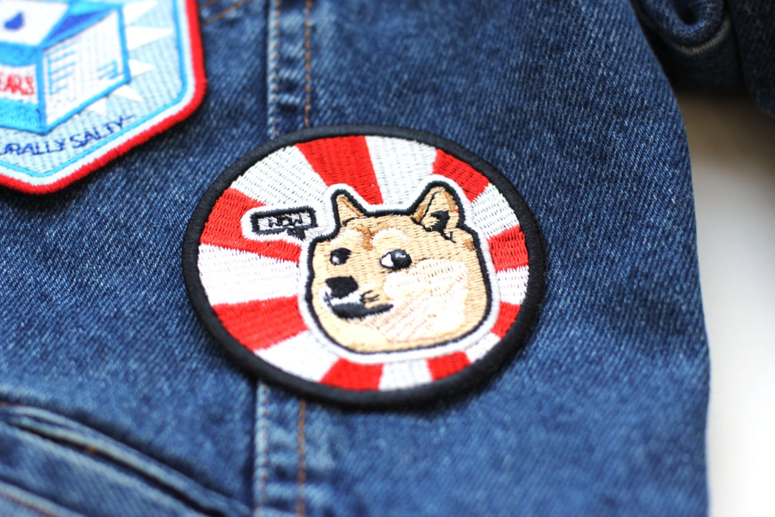 Embroidered Iron on Patch Badge WOW DOGE - Etsy