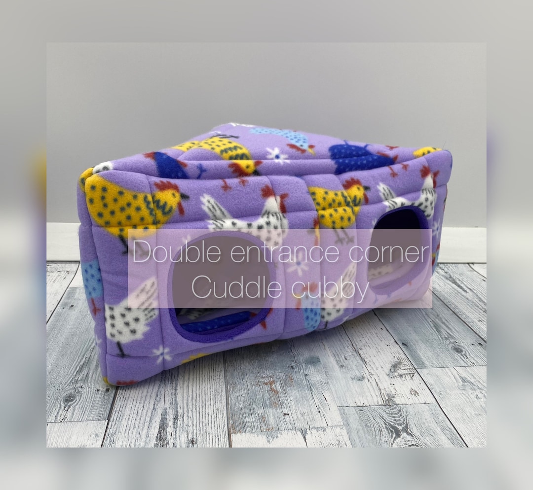 Corner Cuddle Cubby Double Entrance | Fleece Corner Bed | Guinea Pig ...