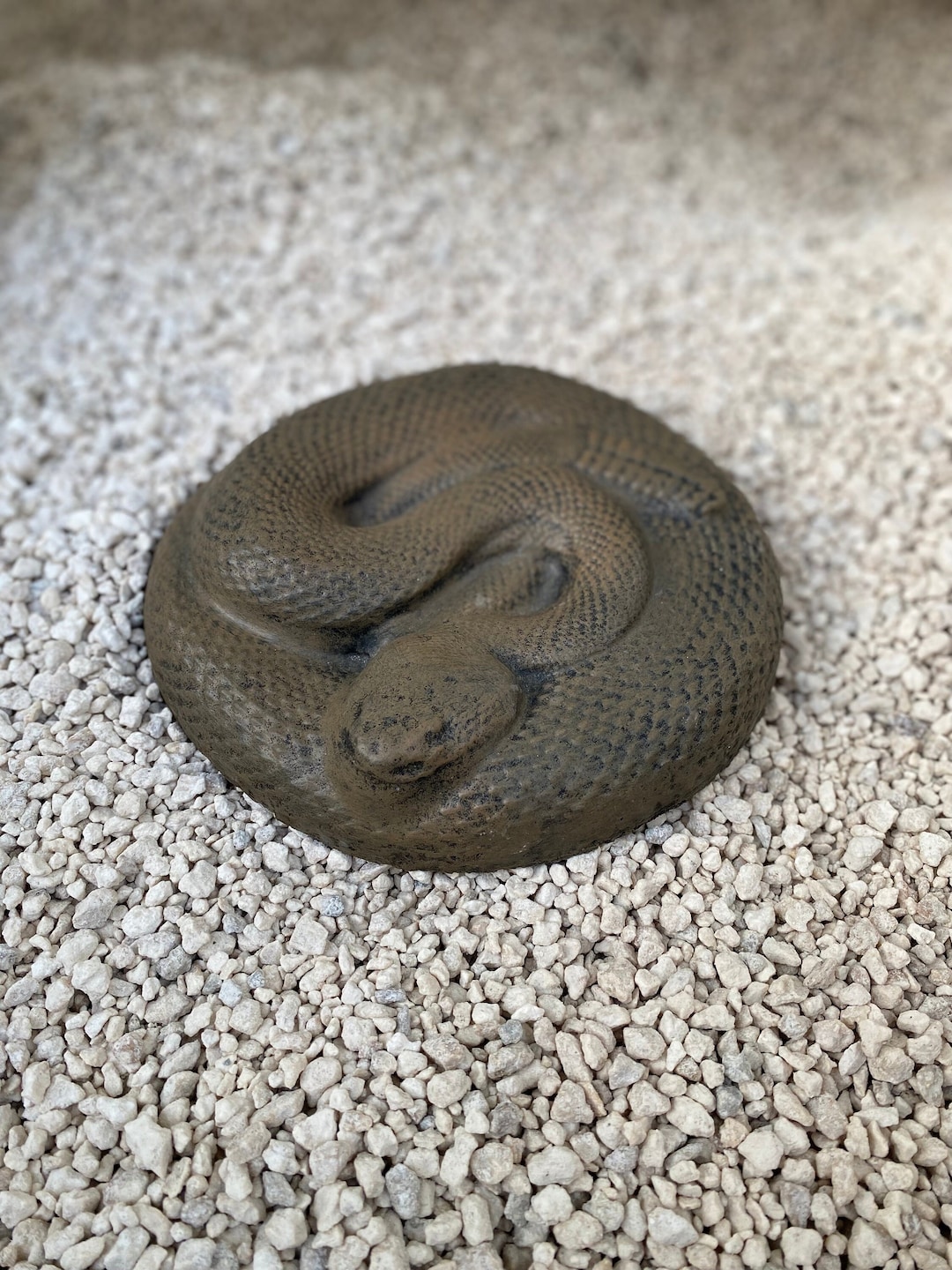 Concrete Rattlesnake Statue: Garden Prank Decor (7 Inch) - Etsy