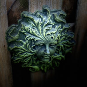 Green Lady Concrete Face Plaque With Embedded Hanger Green Woman Face ...