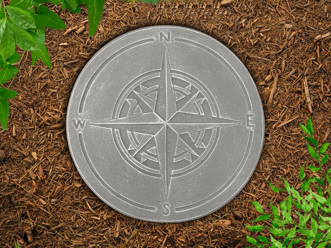 Garden Decoration: Compass Stepping Stone, Compass Rose Statue for ...