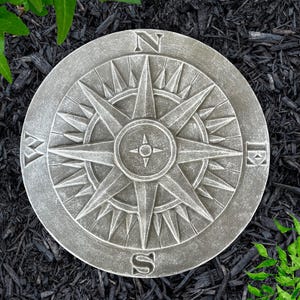 Garden Decoration: Compass Stepping Stone, Compass Rose Statue for ...