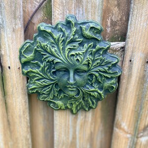 Green Lady Concrete Face Plaque With Embedded Hanger Green Woman Face ...
