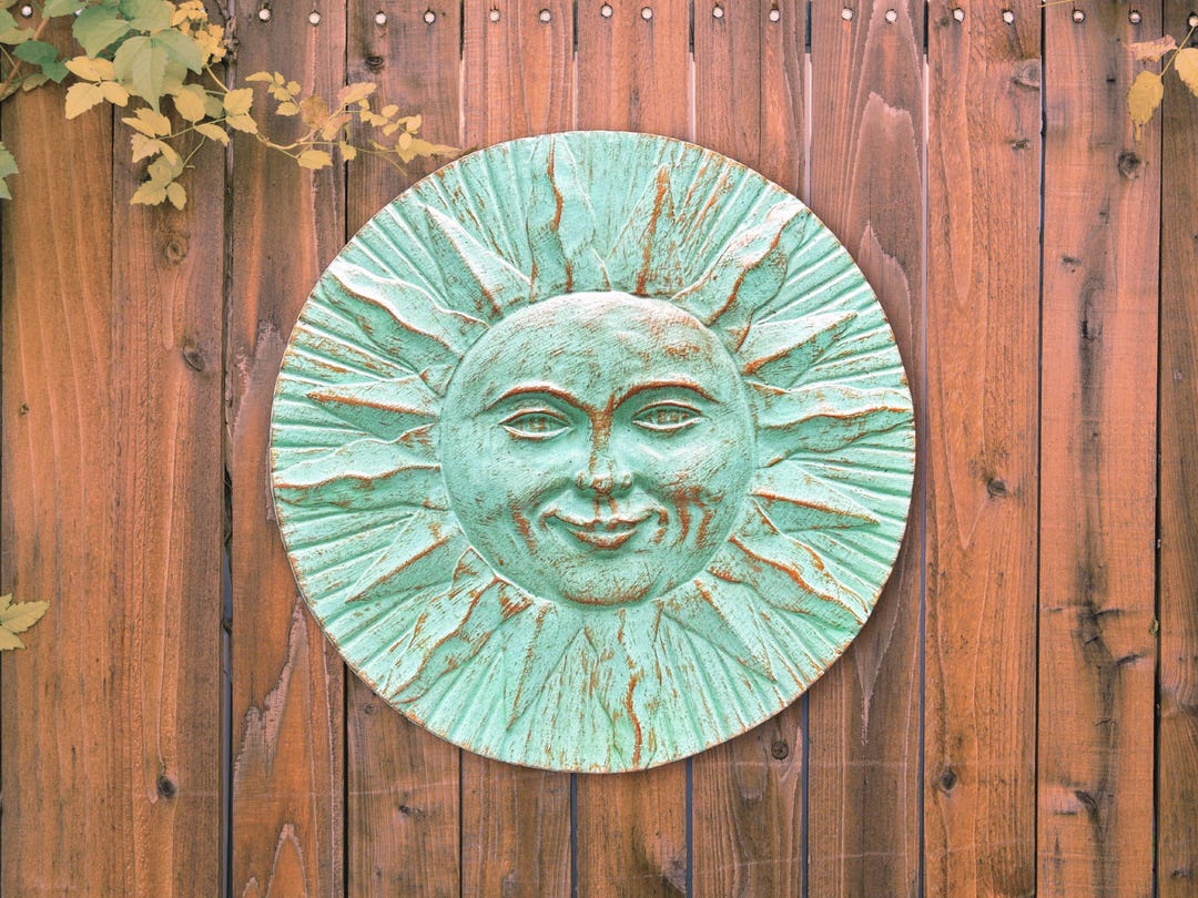 Sun Face Wall Hanging Statue for Garden Wall Decor, Wall Art to ...