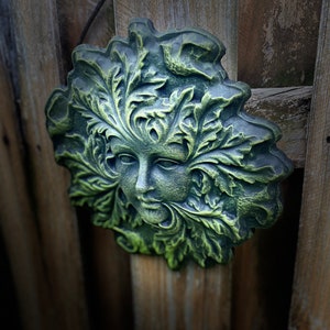Green Lady Concrete Face Plaque With Embedded Hanger Green Woman Face ...