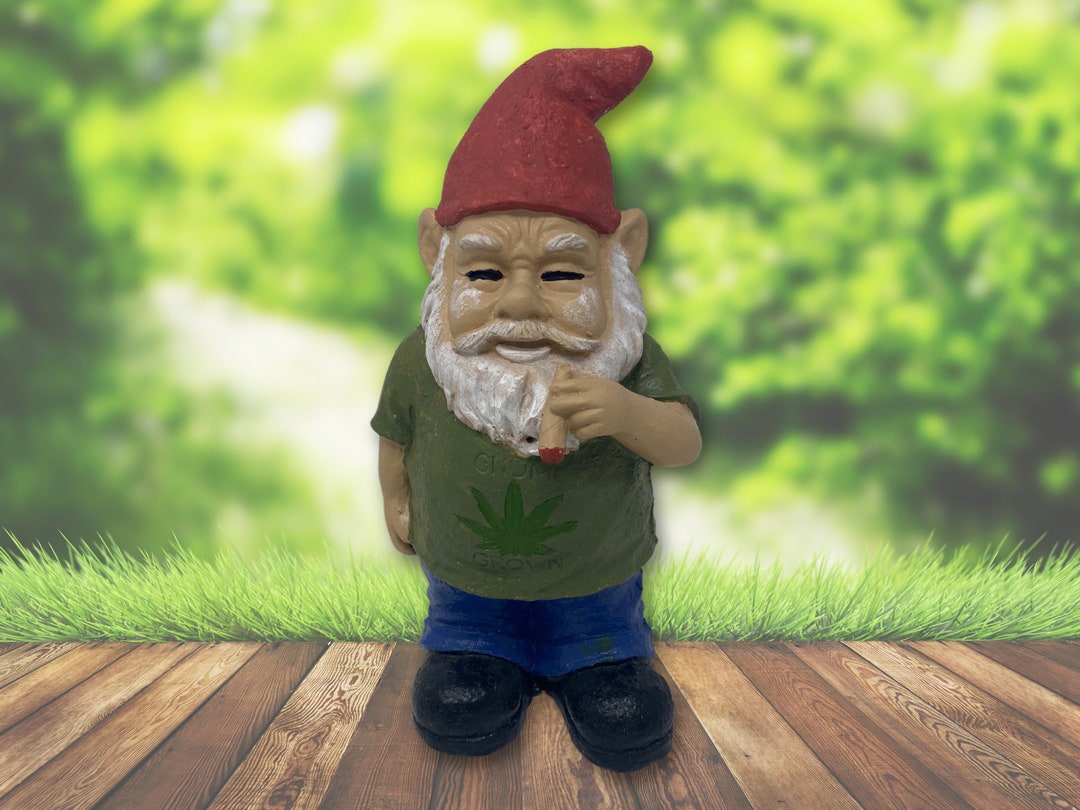 Gnome Statue, Pot Head Gnome, Weed Gnome, Pot Leaf Shirt Gnome, Gnome ...