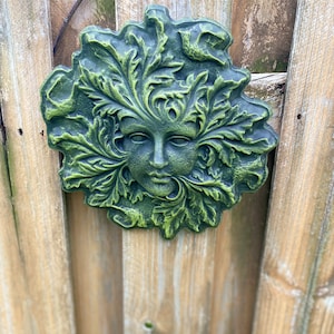 Green Lady Concrete Face Plaque With Embedded Hanger Green Woman Face ...