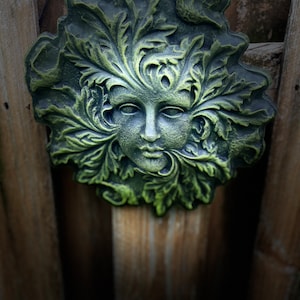 Green Lady Concrete Face Plaque With Embedded Hanger Green Woman Face ...