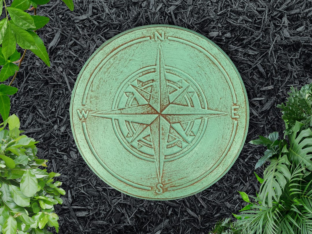 Antique Copper Compass Rose Stepping Stone: Garden Decor - Etsy