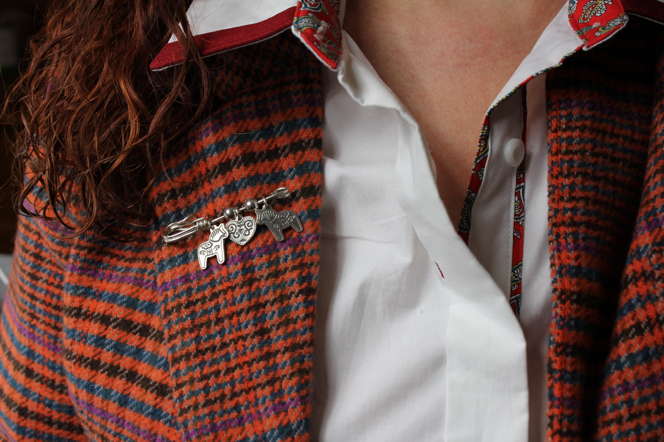 Dala Horse Swedish Jewelry Silver Dala Pin Dala Brooch - Etsy UK