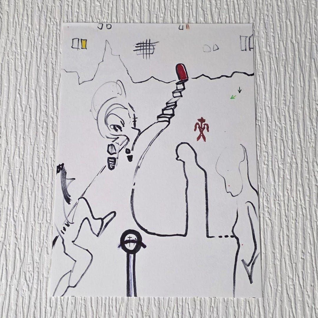 Original Ink Drawing – Stream of Consciousness Art, Signed. With ...