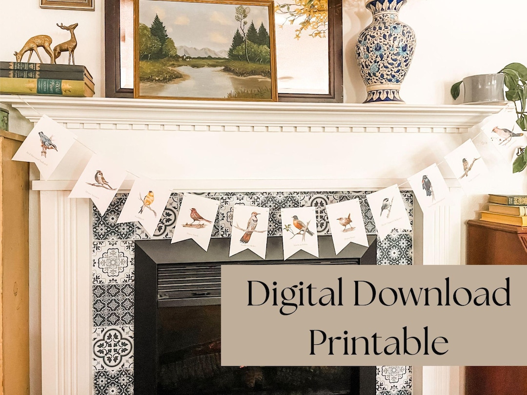 Printable Watercolor Birds Banner Garland Bunting Flags, Set of 11 ...