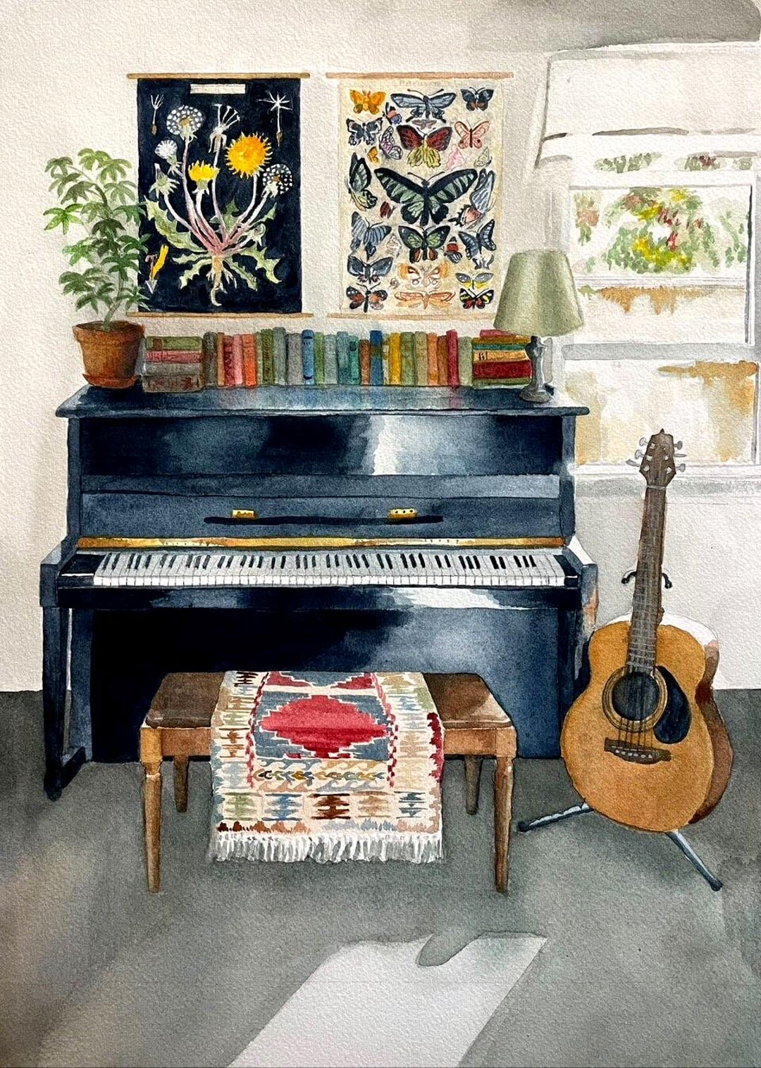 The Music Room Watercolor Prints - Etsy