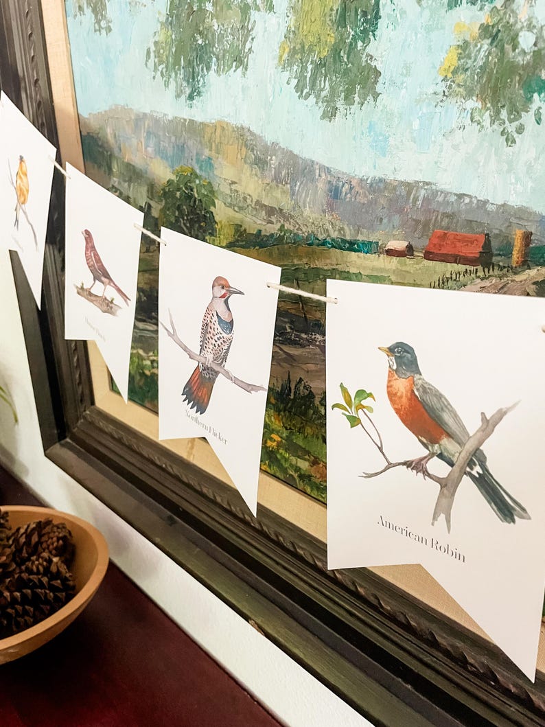 Watercolor Birds Banner Garland Bunting Flags, Set of 11 Birds - Etsy