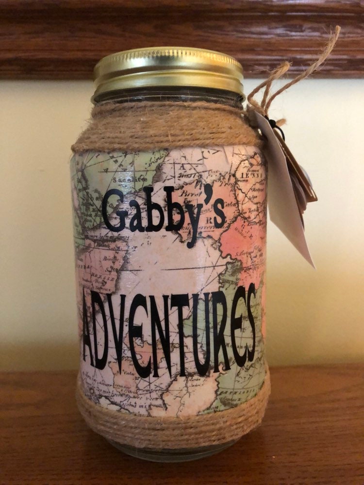 Adventure Fund Jar Memory Jar Adventure Stash Globe Jar - Etsy