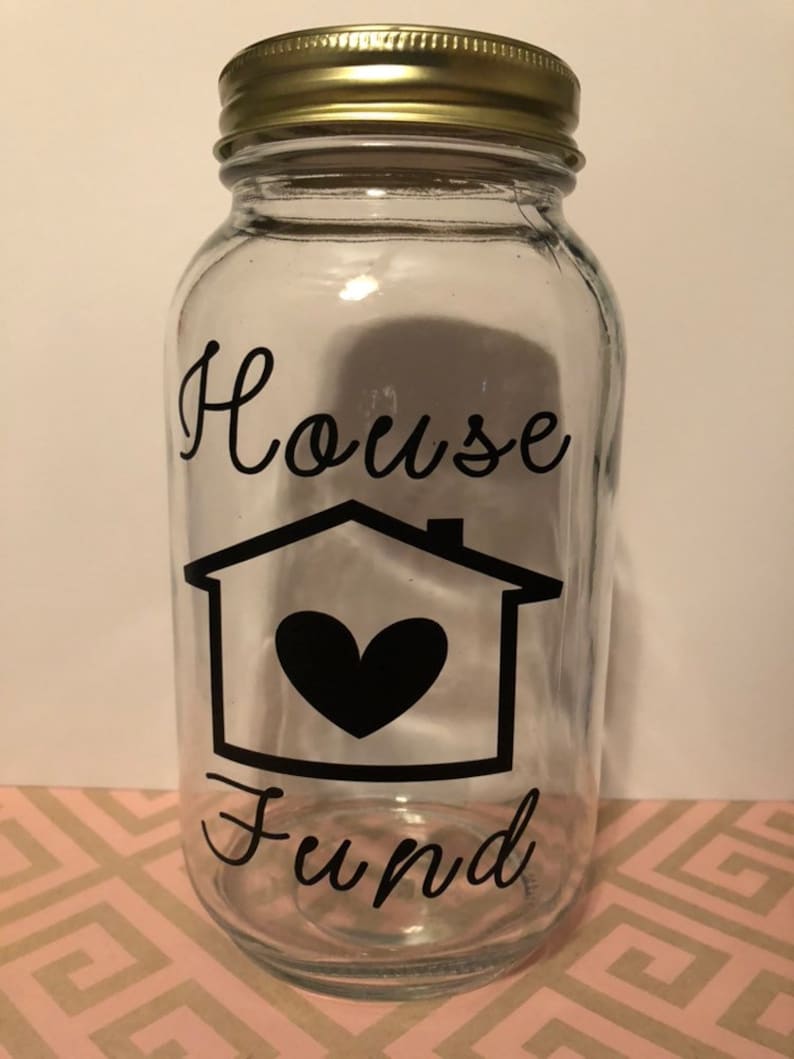 House fund jar Memory Jar Money Jar Treasure Jar Home | Etsy