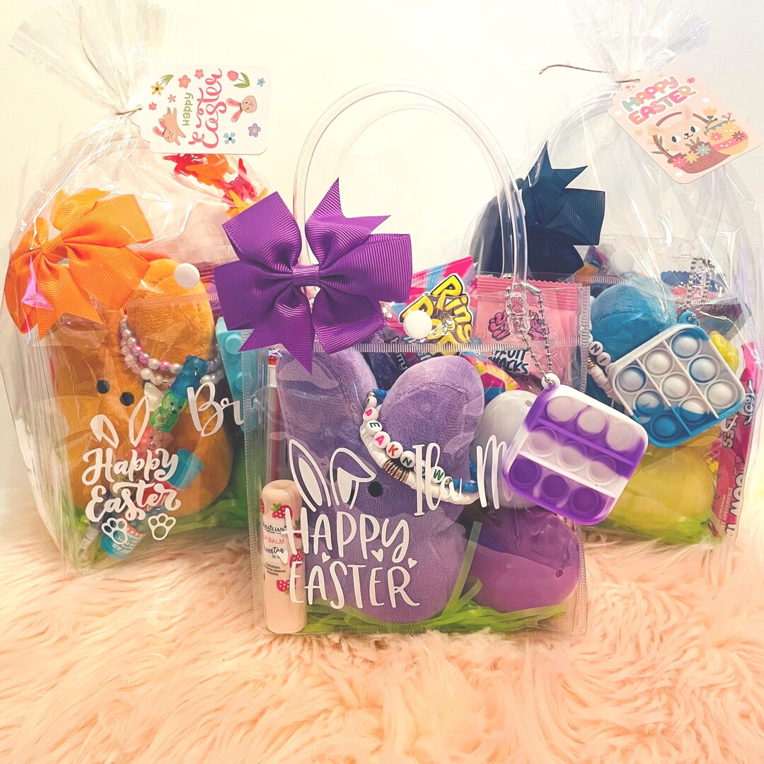 Personalized Easter Basket for Girls: Plush Peep, Candies & Accessories ...