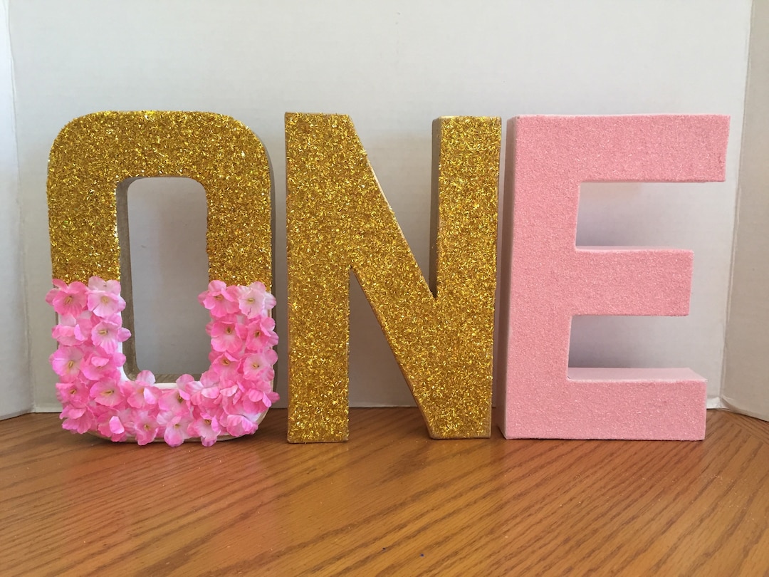 Number One, First Birthday, Baby Number One, Pink & Gold Birthday, Gold ...