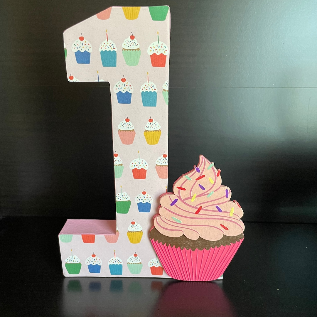 Buy Birthday Number One, Cupcake Number One, Cupcake Birthday, Number ...