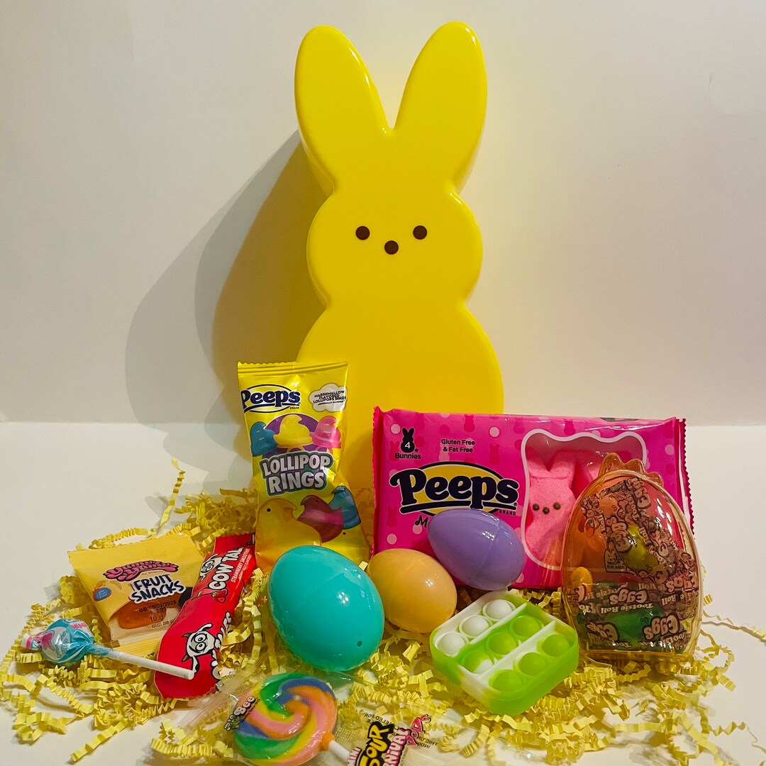 Easter Peeps Basket, Prefilled Easter Basket, Girl Easter Basket, Peeps ...
