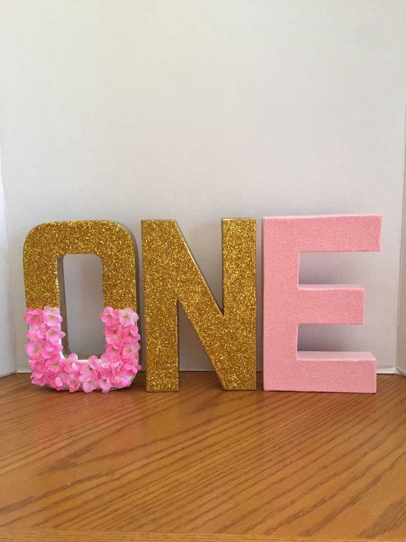 Number One First Birthday Baby Number One Pink & Gold | Etsy