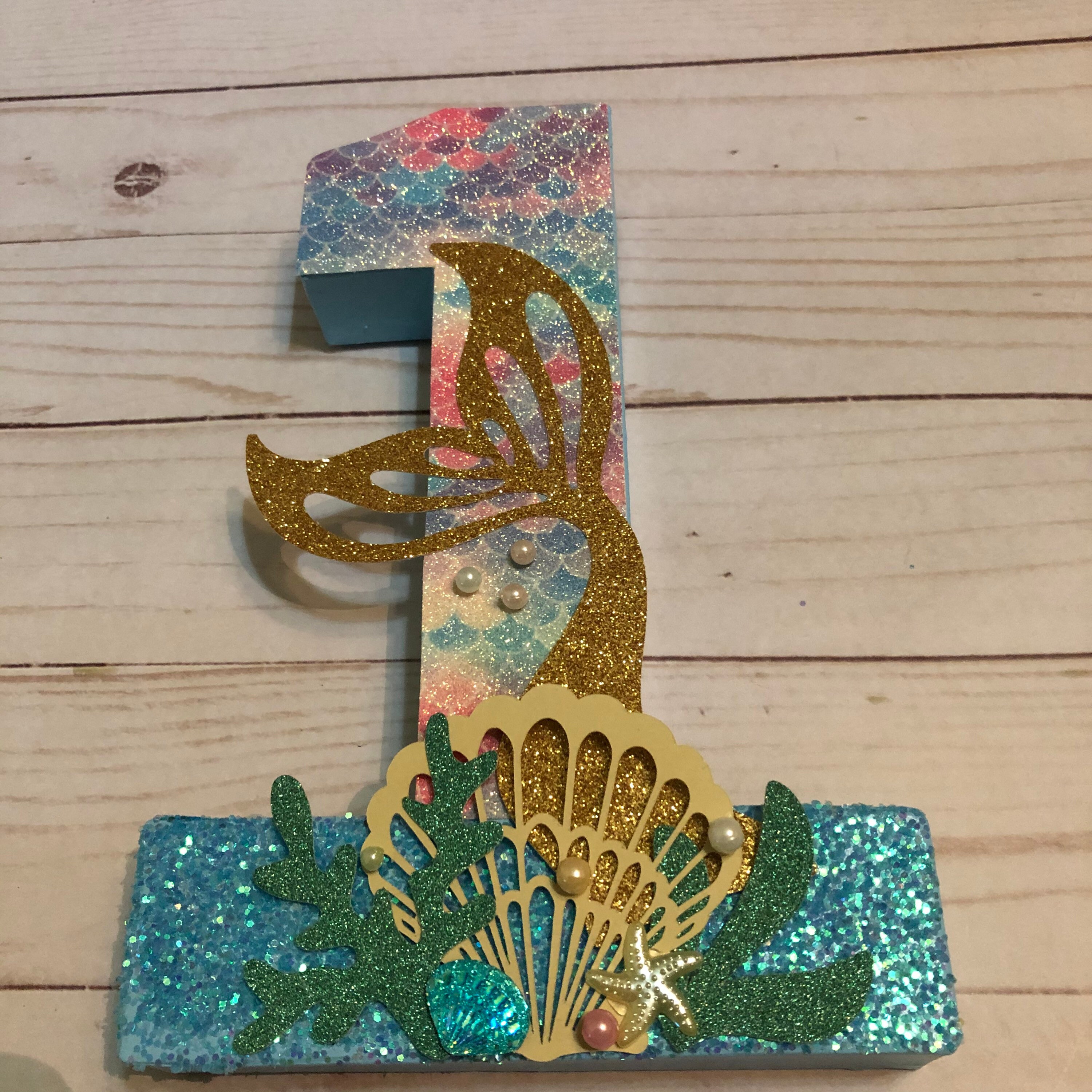 Mermaid Birthday Mermaid Number Mermaid Centerpiece Under - Etsy