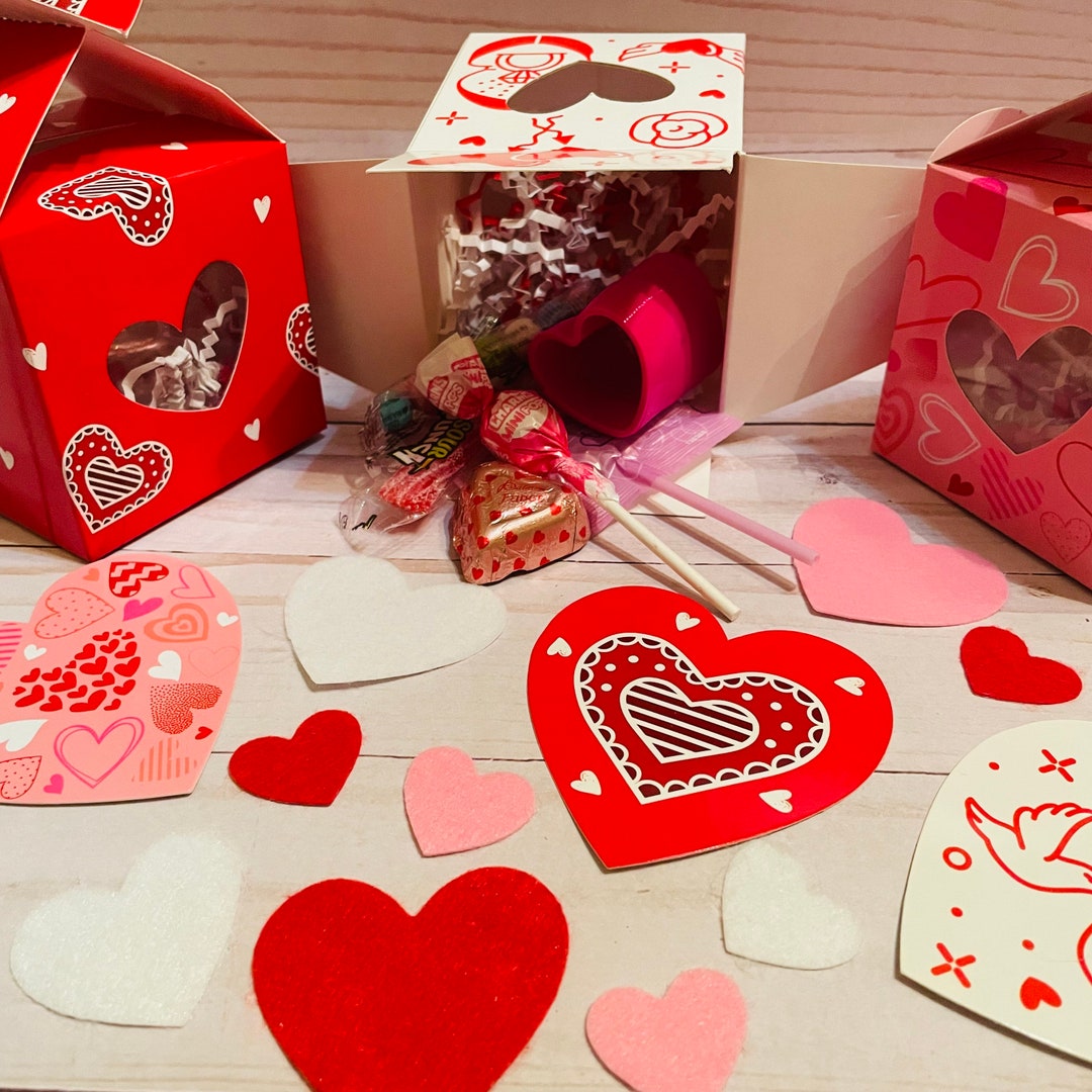Valentine's Day Candy Treat Box: Pre-filled Sweet Favors - Etsy