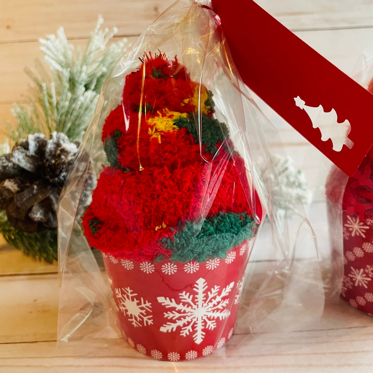 Christmas Fuzzy Sock Cupcake, Stocking Stuffers, Holiday Booties Gift ...