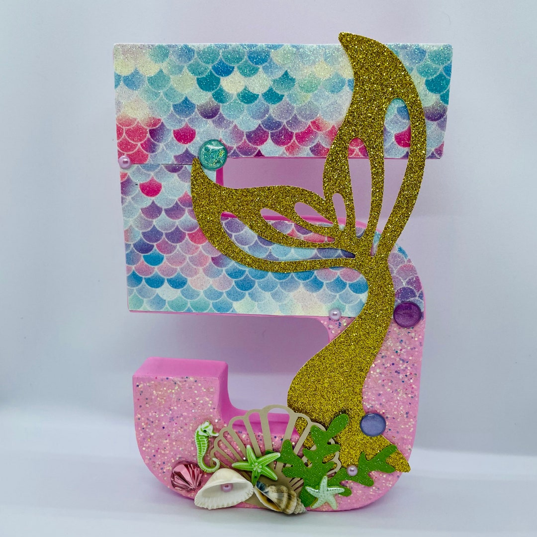 Mermaid Birthday, Mermaid Number, Birthday Number, Mermaid Centerpiece ...