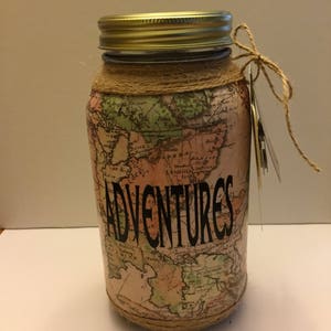 Adventure Fund Jar, Memory Jar, Adventure Stash, Globe Jar, Money Jar ...
