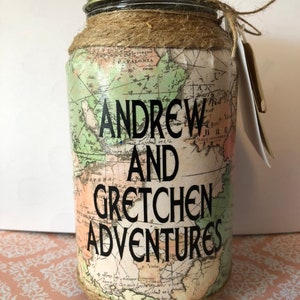Adventure Fund Jar, Memory Jar, Adventure Stash, Globe Jar, Money Jar ...