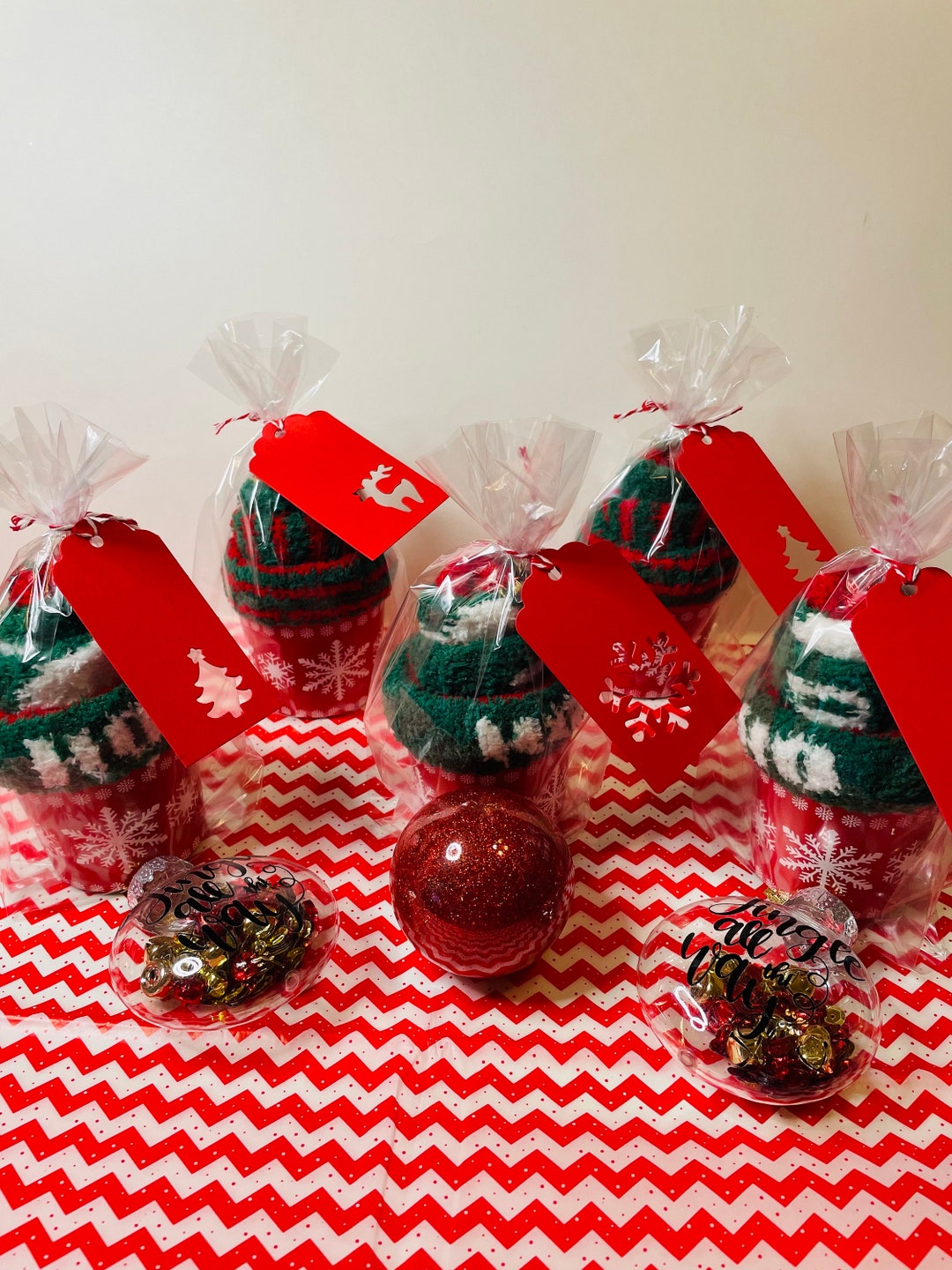 Christmas Fuzzy Sock Cupcake, Stocking Stuffers, Holiday Booties Gift ...