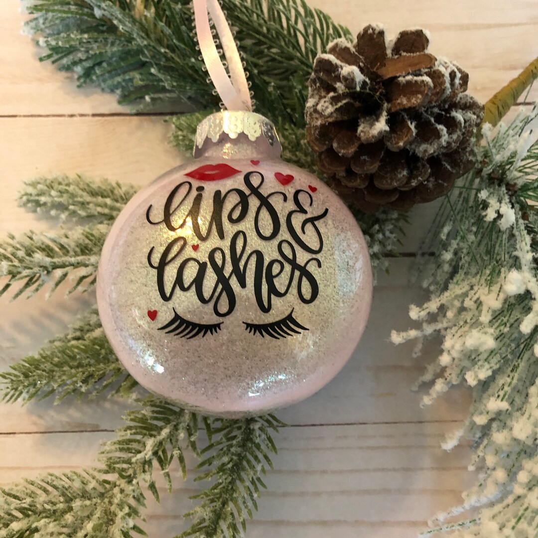Eyelash Glitter Ornament, Lip and Lashes Ornament, Lash Boss, Lash Tech ...