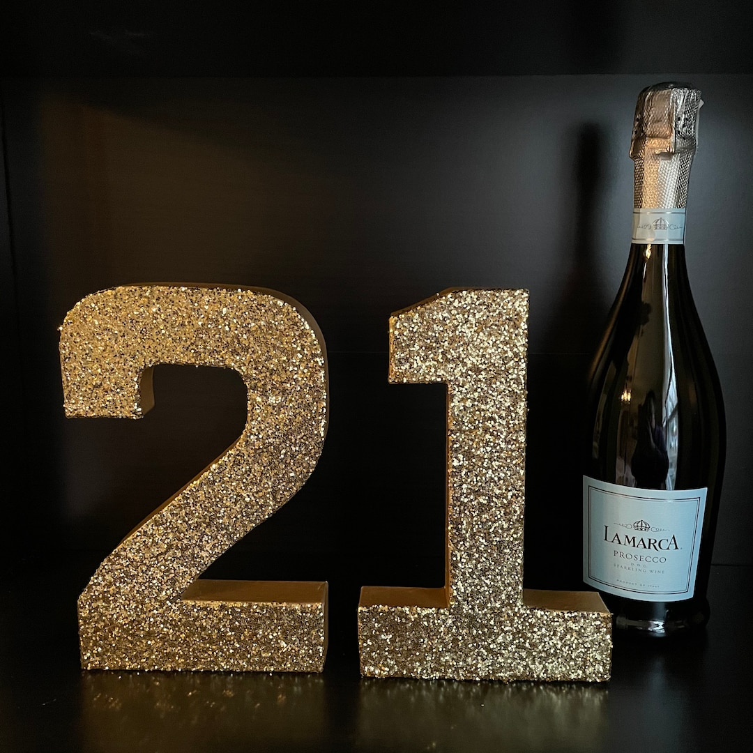 Gold Glitter 21st Birthday Number: Party Photo Prop - Etsy