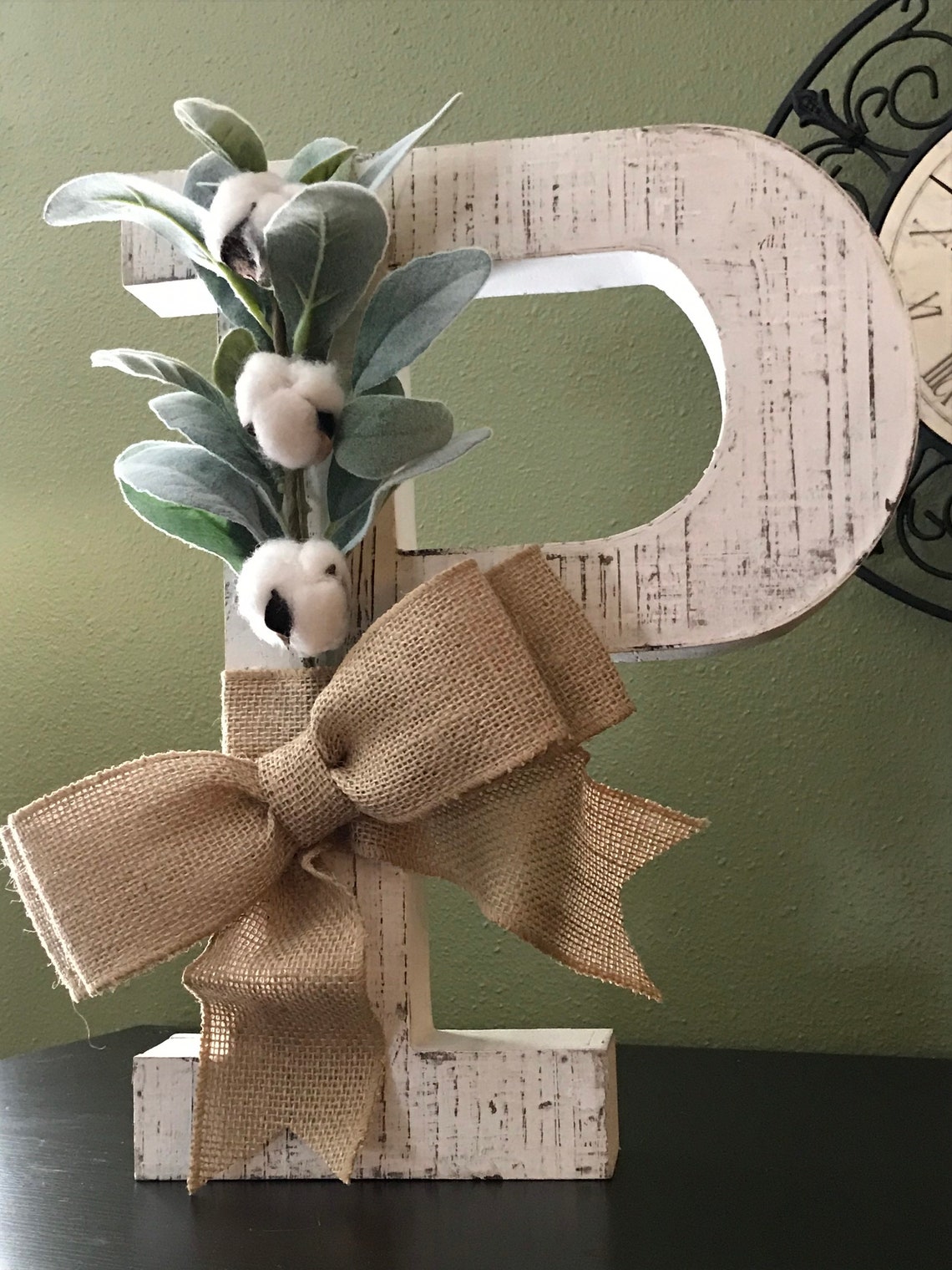 Rustic Farmhouse Wall Decor Free Standing Whitewashed Letter | Etsy